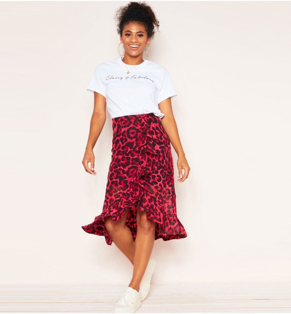 Jupe Midi Satin Léopard | Miss Léopard